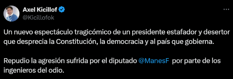 Axel Kicillof cargó contra el ataque de Santiago Caputo a Facundo Manes ...